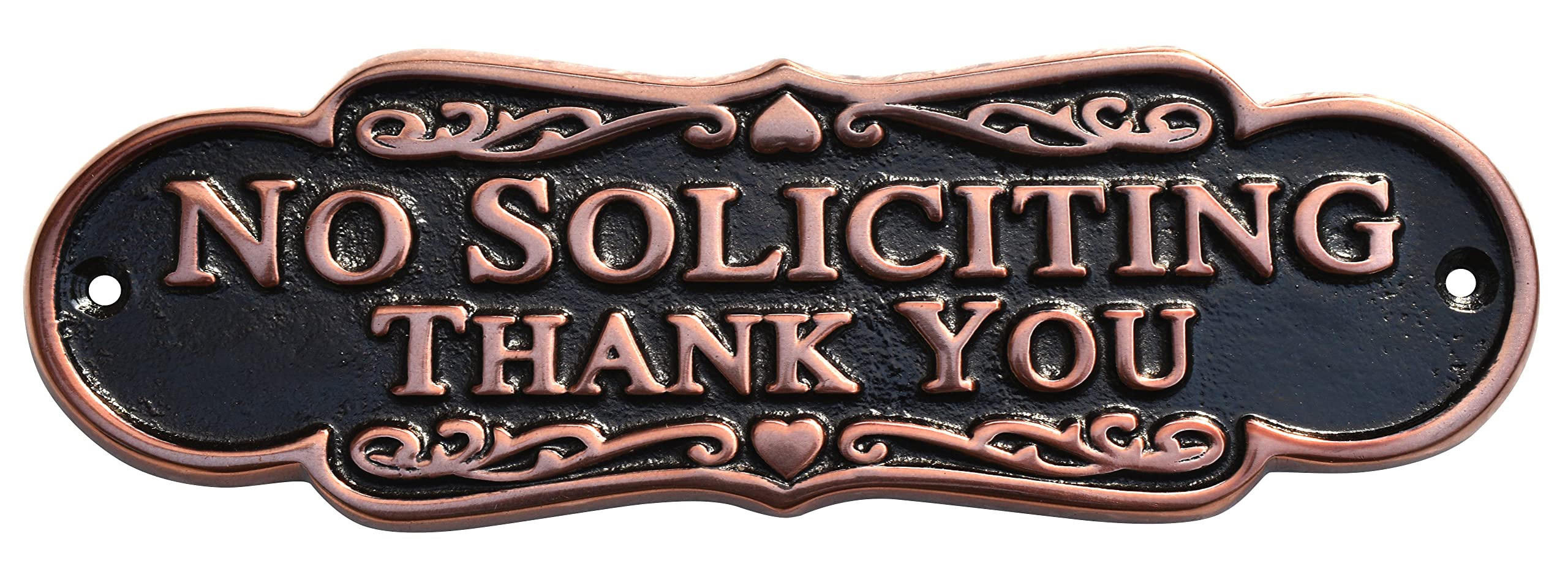 Snapklik.com : Copper Finish No Soliciting Thank You Sign 8