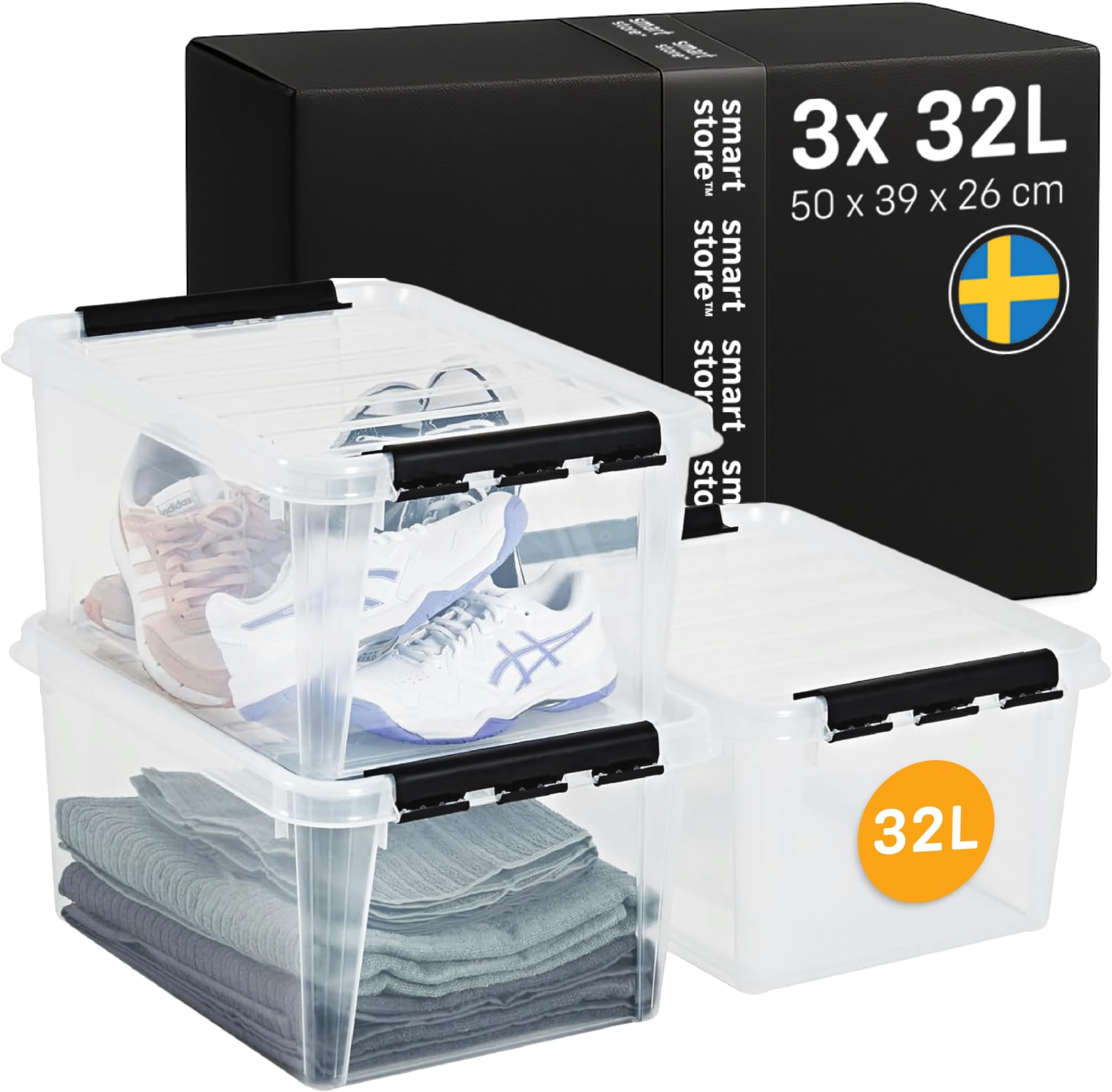 Aufbewahrungsbox 3 L Lagerbox Box mit Deckel, 11,5x 26x 17cm Stapelbox ...