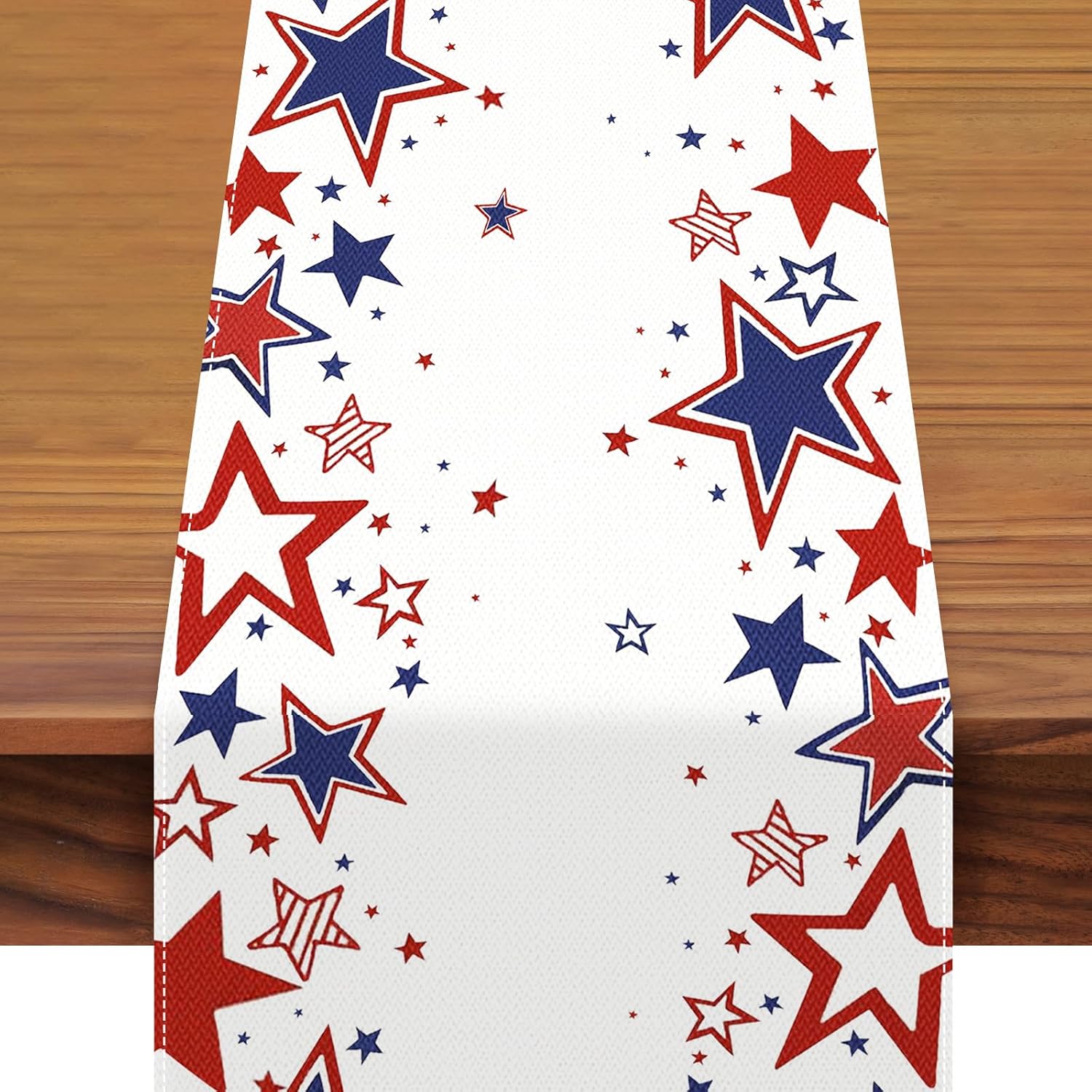 Amazon.com: Patriotic Stars Table Runner 72 x 13 Inch, Red and Blue ...