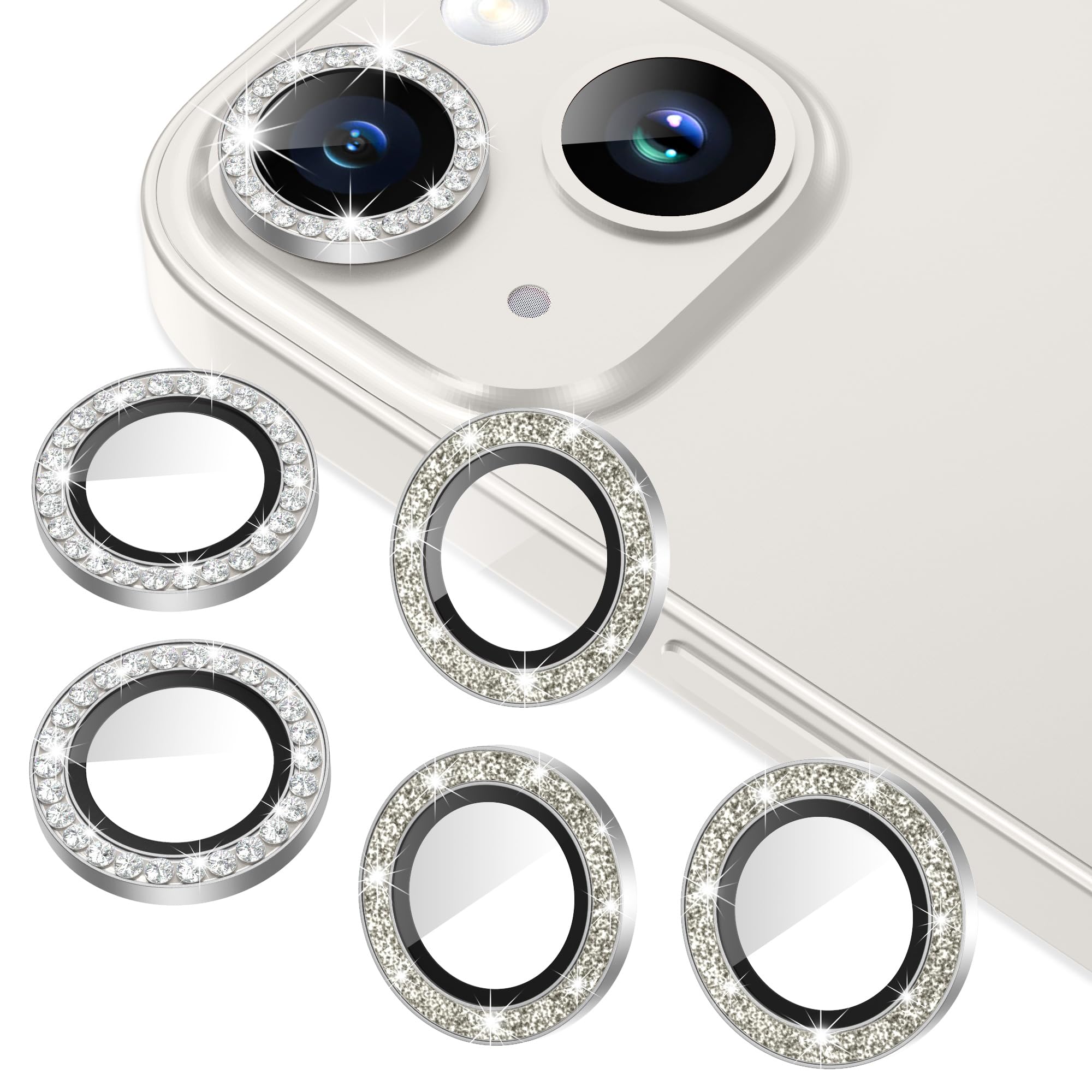 Amazon.com: AGVEE 3+3 for iPhone 14 6.1" / 14 Plus 6.7" Camera Lens Protector, Bling Diamond ...