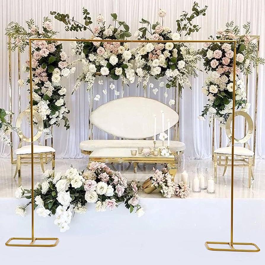 120X200cm/W47 X H78 Inch White Wedding Arch Stand Mesh Frame Backdrop ...