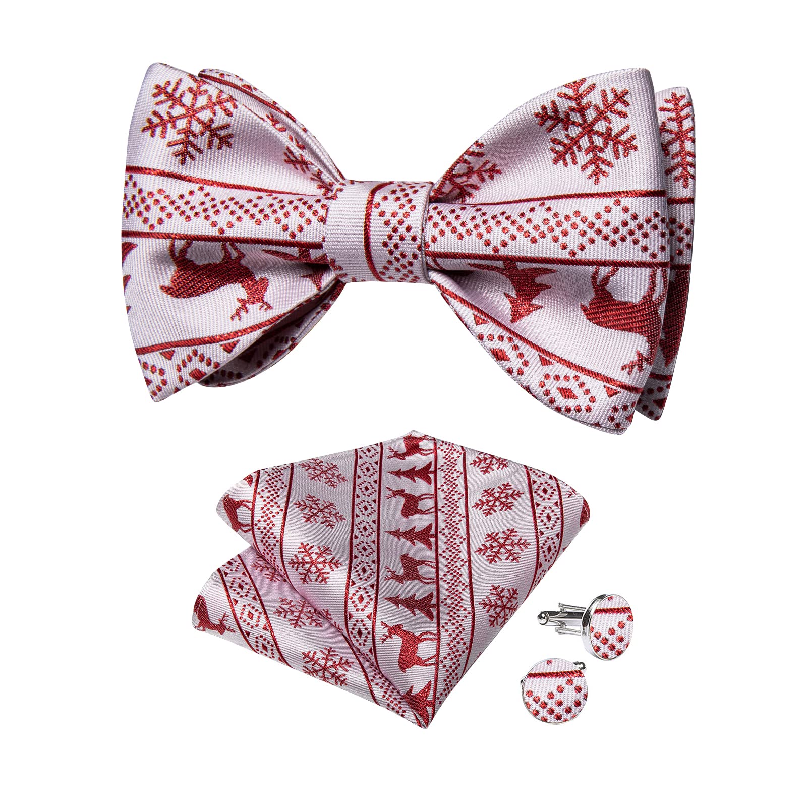 DiBanGu Silk Red White Christmas Bowtie Mens Gift Festival Christmas ...