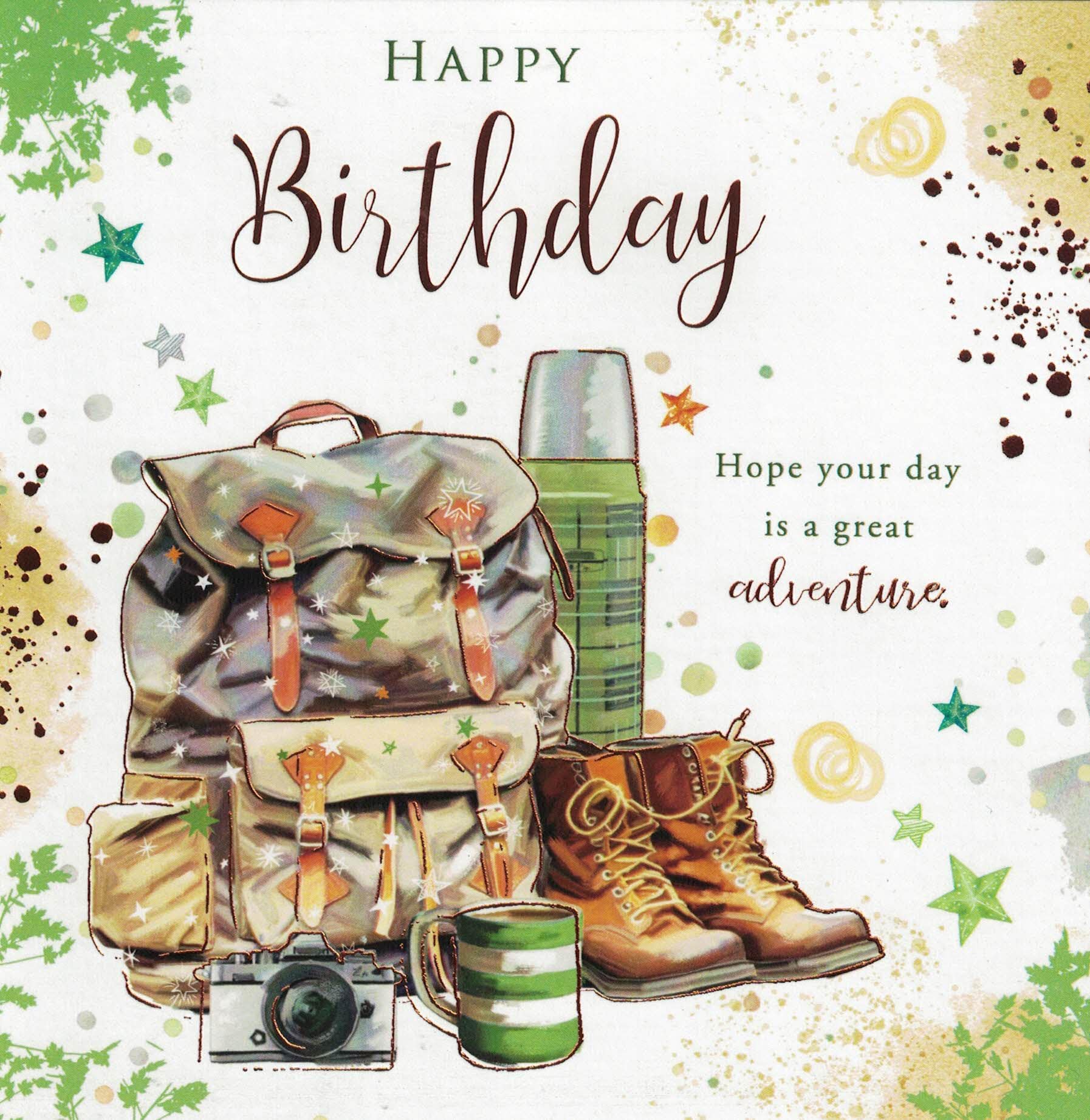 Happy Birthday Card for Outdoor Adventures, Walking and Hiking Theme ...