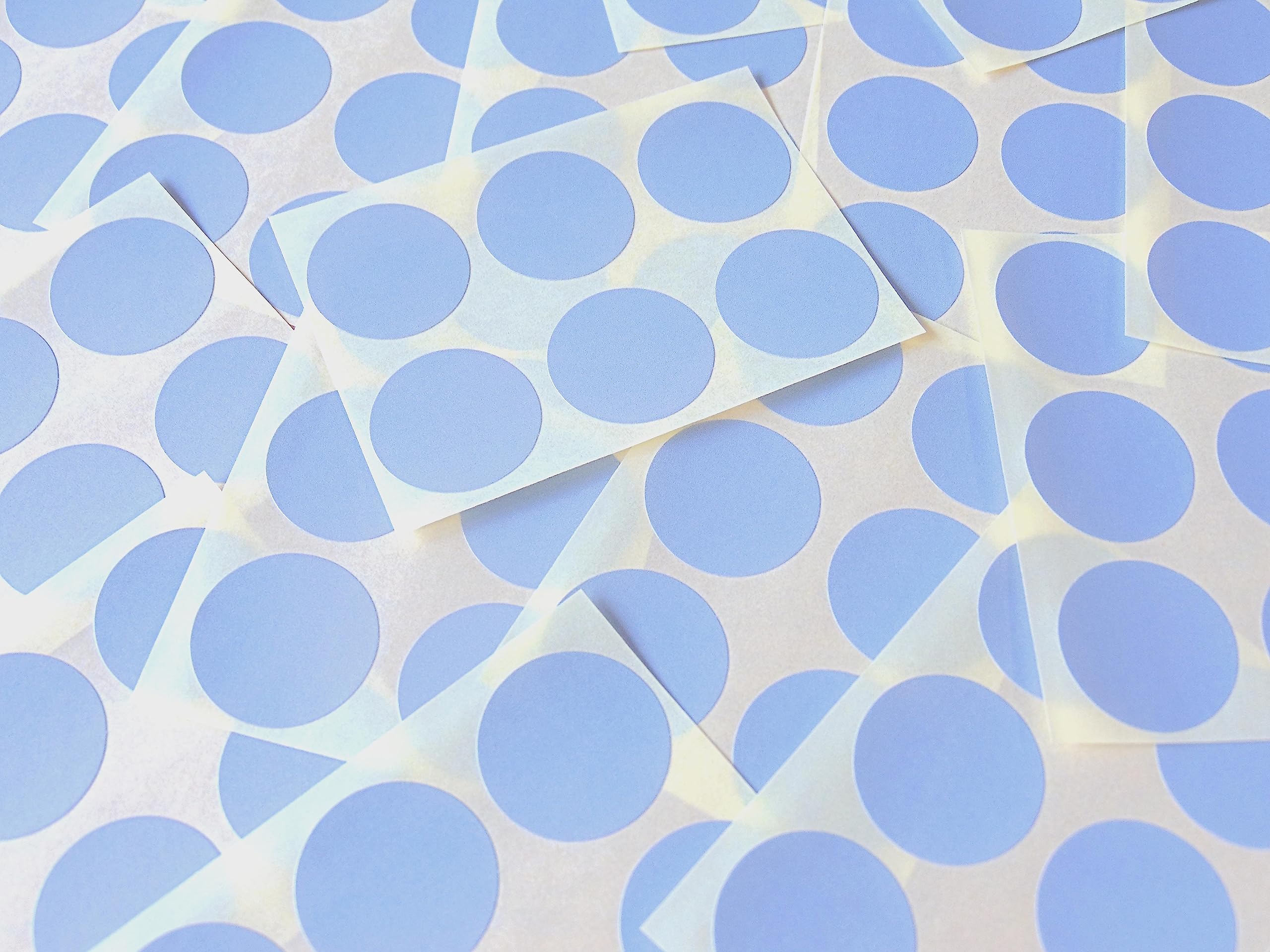 100 Light Blue Round Stickers - Sticky Coloured Self Adhesive Labels ...