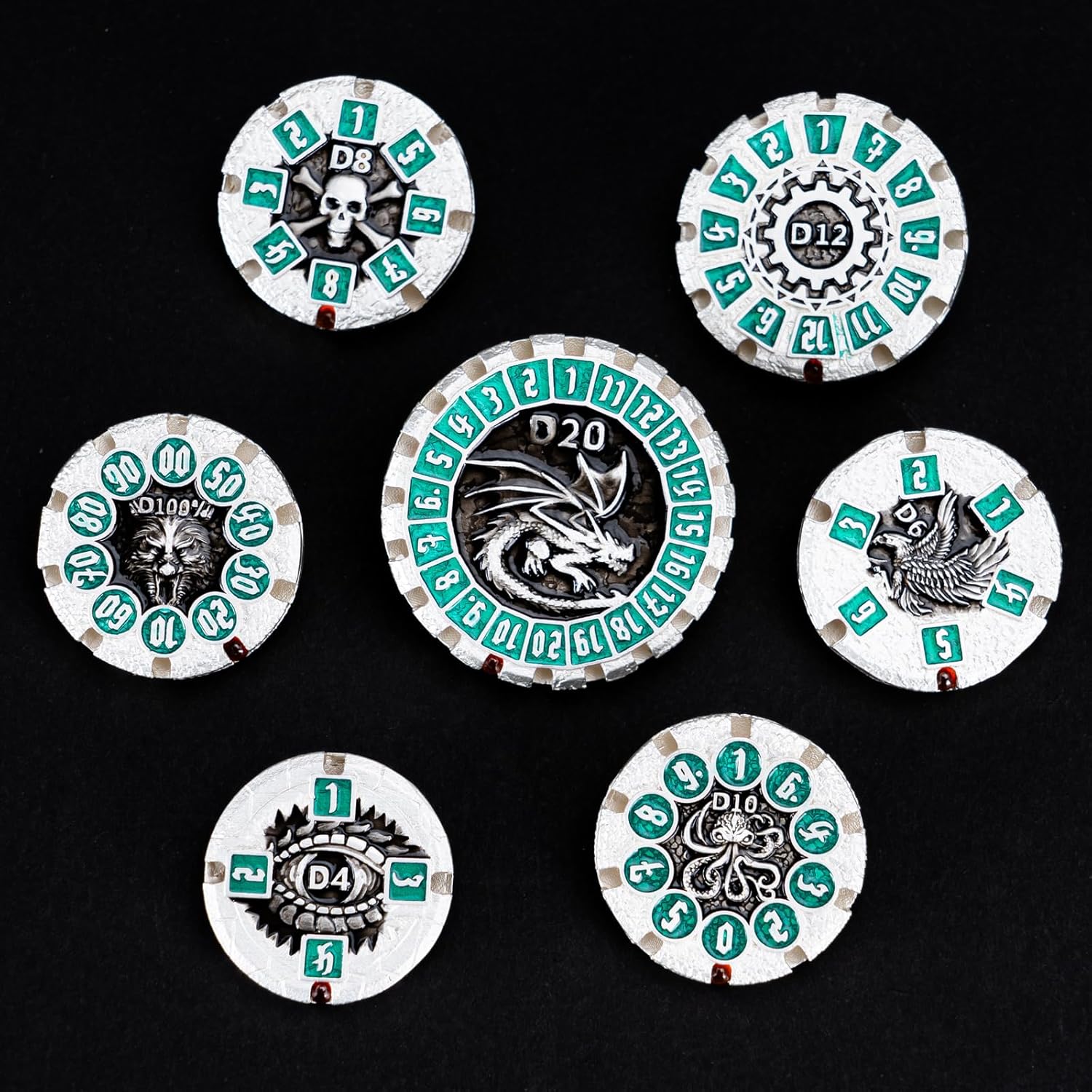 Amazon.com: DND Dice Set Dungeons and Dragons Dice, Spinning Gyro Metal ...