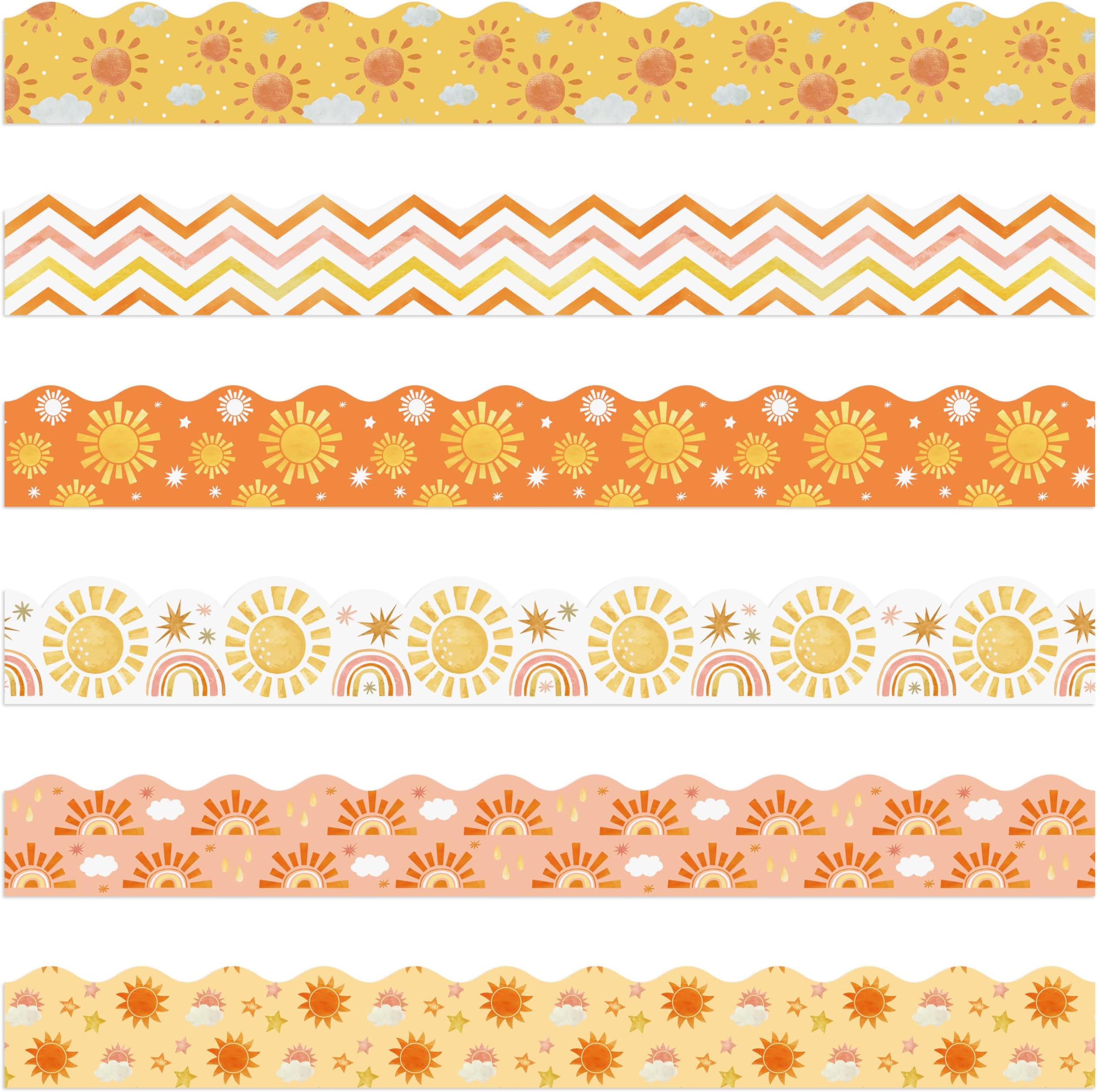 Amazon.com: BeYumi 96Pcs Boho Sun Themed Bulletin Board Borders Boho ...