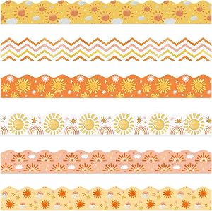 BeYumi 96Pcs Boho Sun Themed Bulletin Board Borders Boho Hippie ...