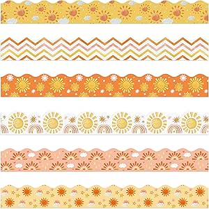 BeYumi 96Pcs Boho Sun Themed Bulletin Board Borders Boho Hippie ...