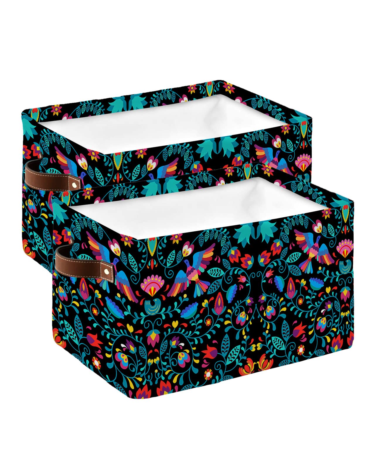 Mexican Floral Storage Bins Pattern