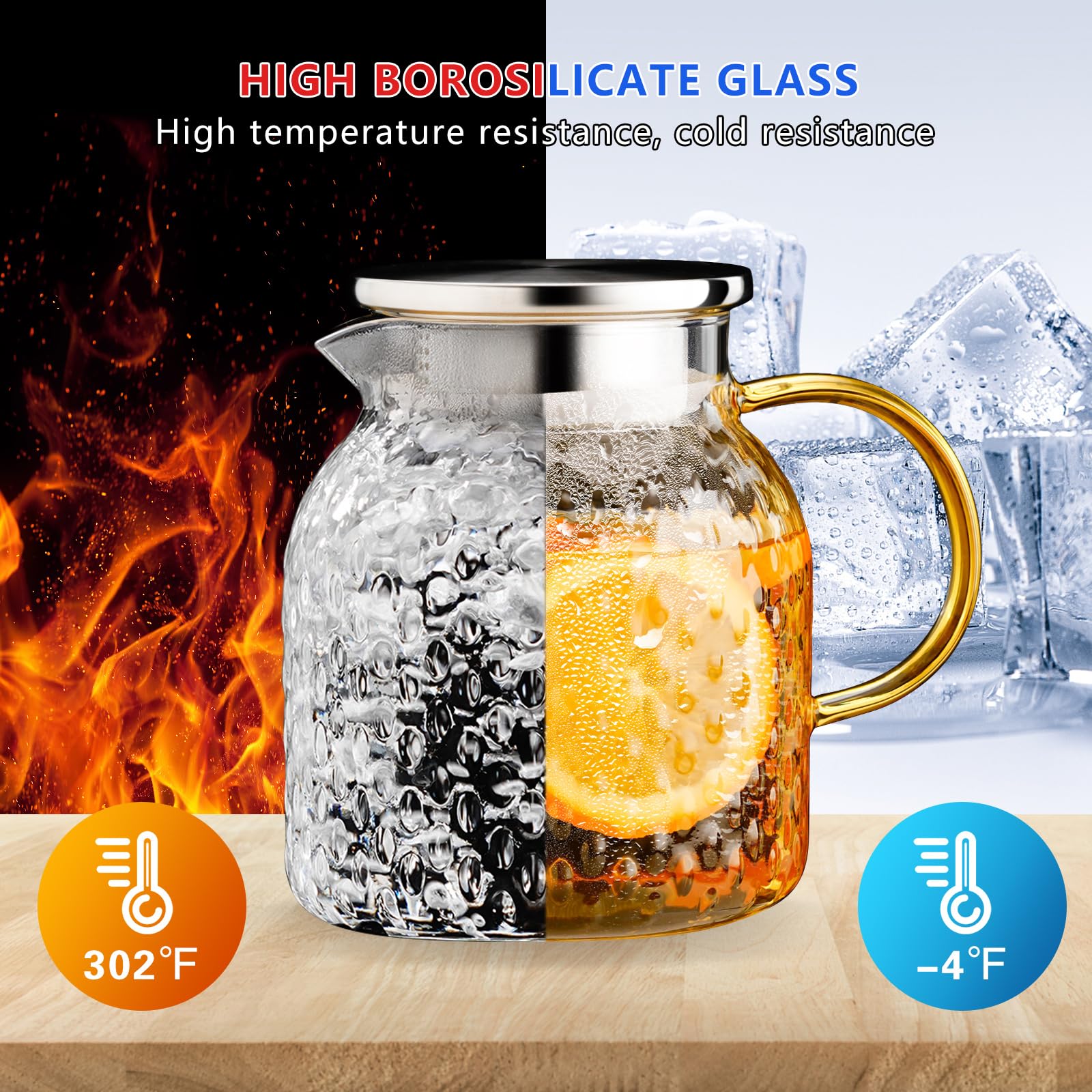 Snapklik.com : PARACITY Glass Pitcher Squama Designed, Glass Water Pitcher