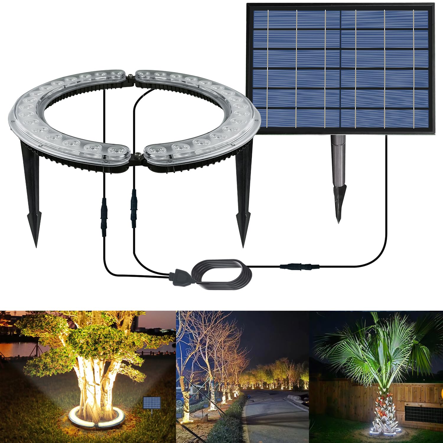 Mount Solar Lights Outdoor Tree Elipa Double Strap On Tree Mount