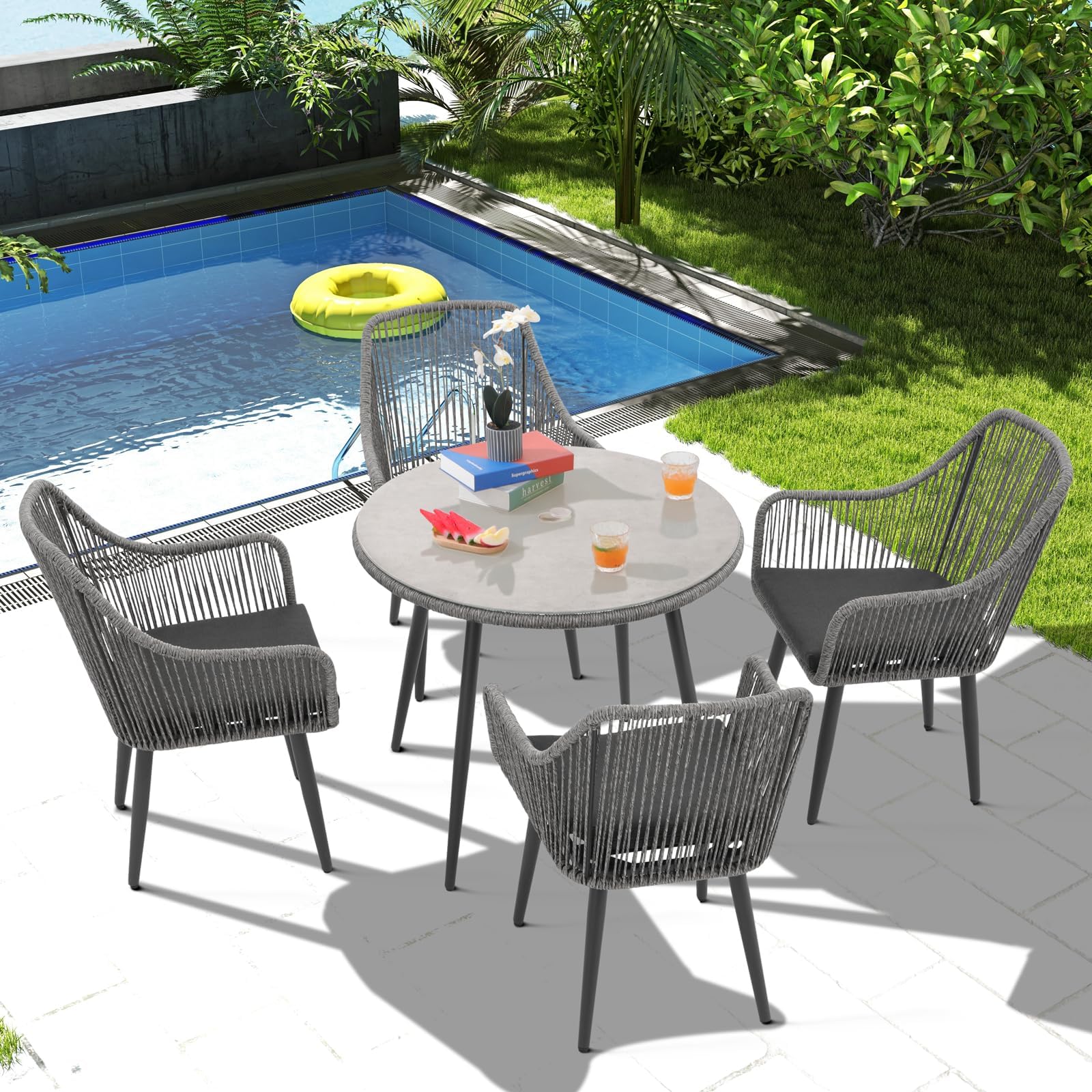 Amazon.com: Brampton | Ideal for Patio and Outdoors, White Chairs ...