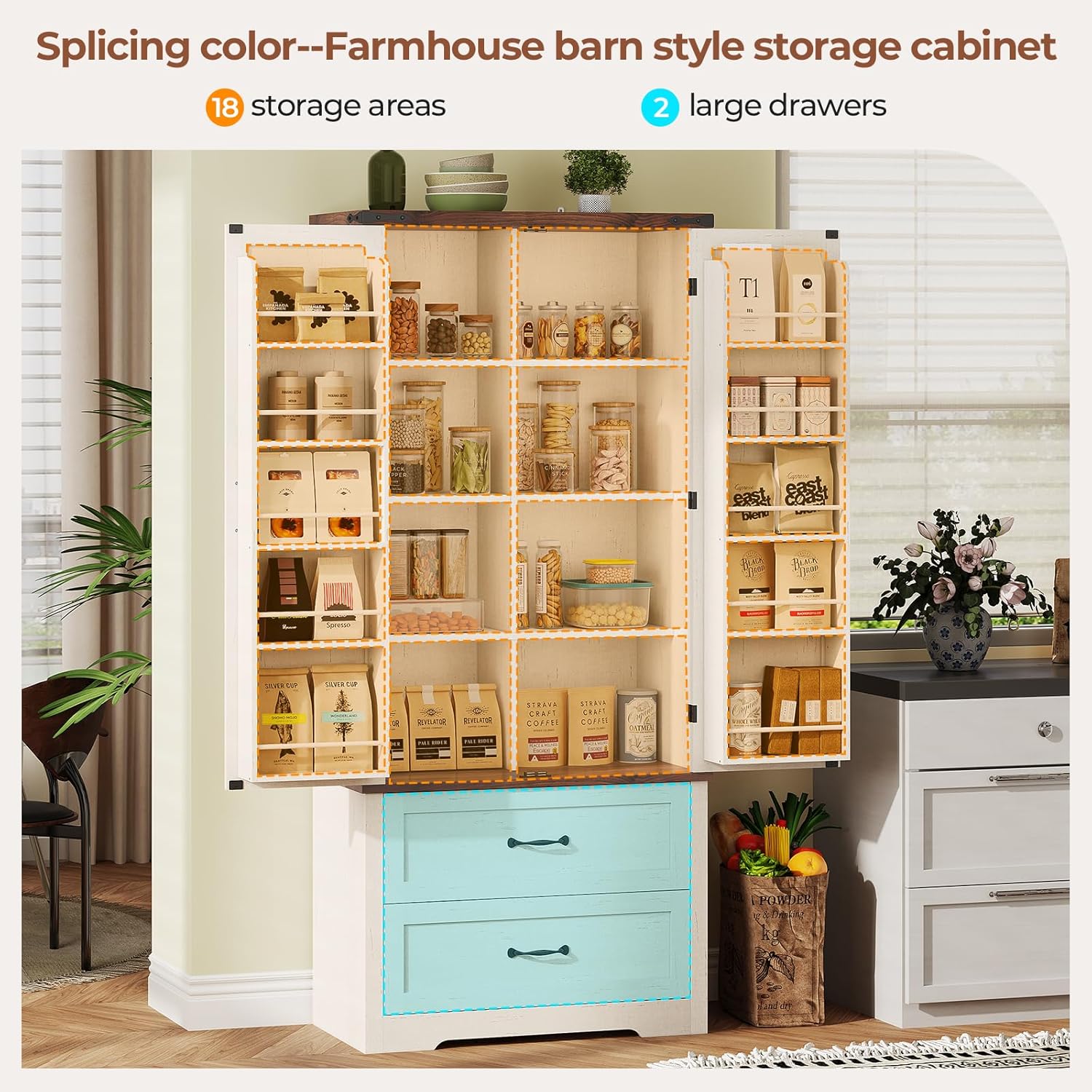 71in Kitchen Storage Cabinet Pantry Cabinet Storage Australia | Ubuy