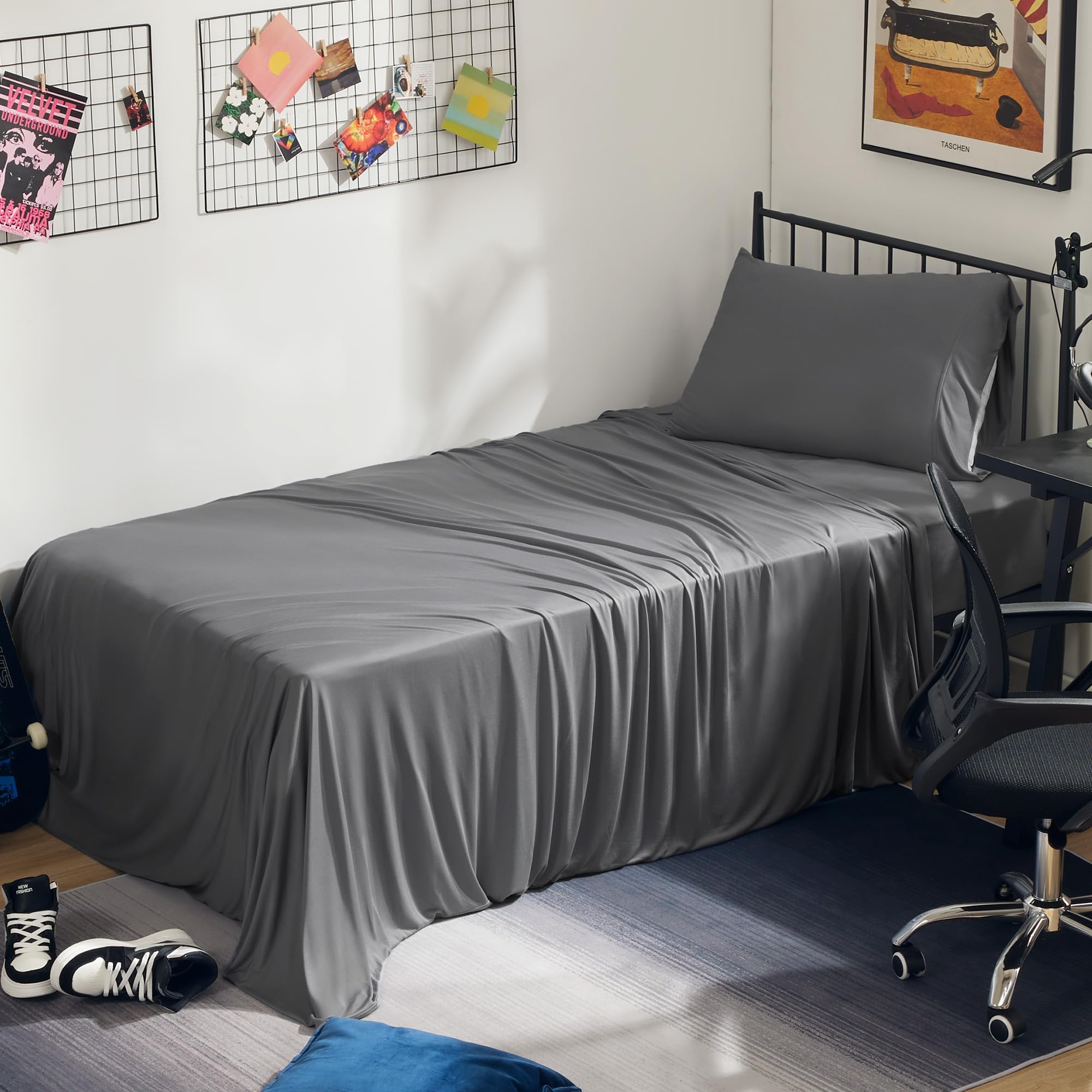 Amazon.com: SLEEP ZONE Twin Sheets Set - 3 Piece Bedding - Jersey Knit ...