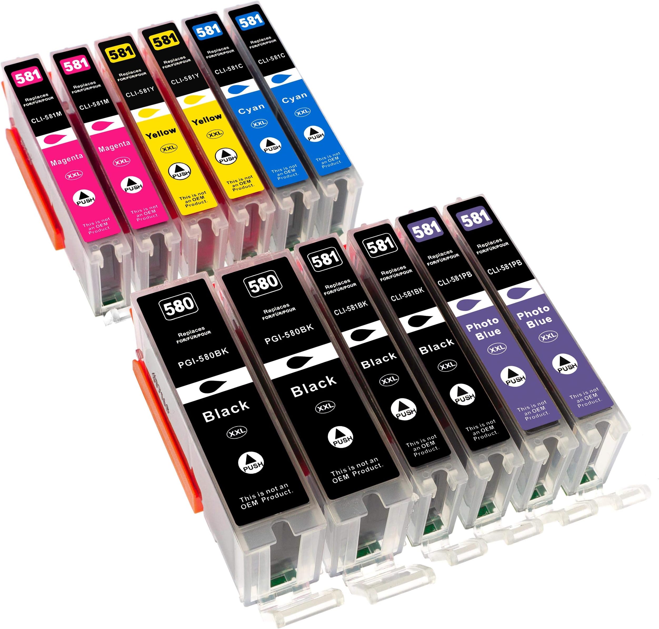 ESMONLINE 5 komp. XL Druckerpatronen als Ersatz für Canon 570 Pixma TS ...