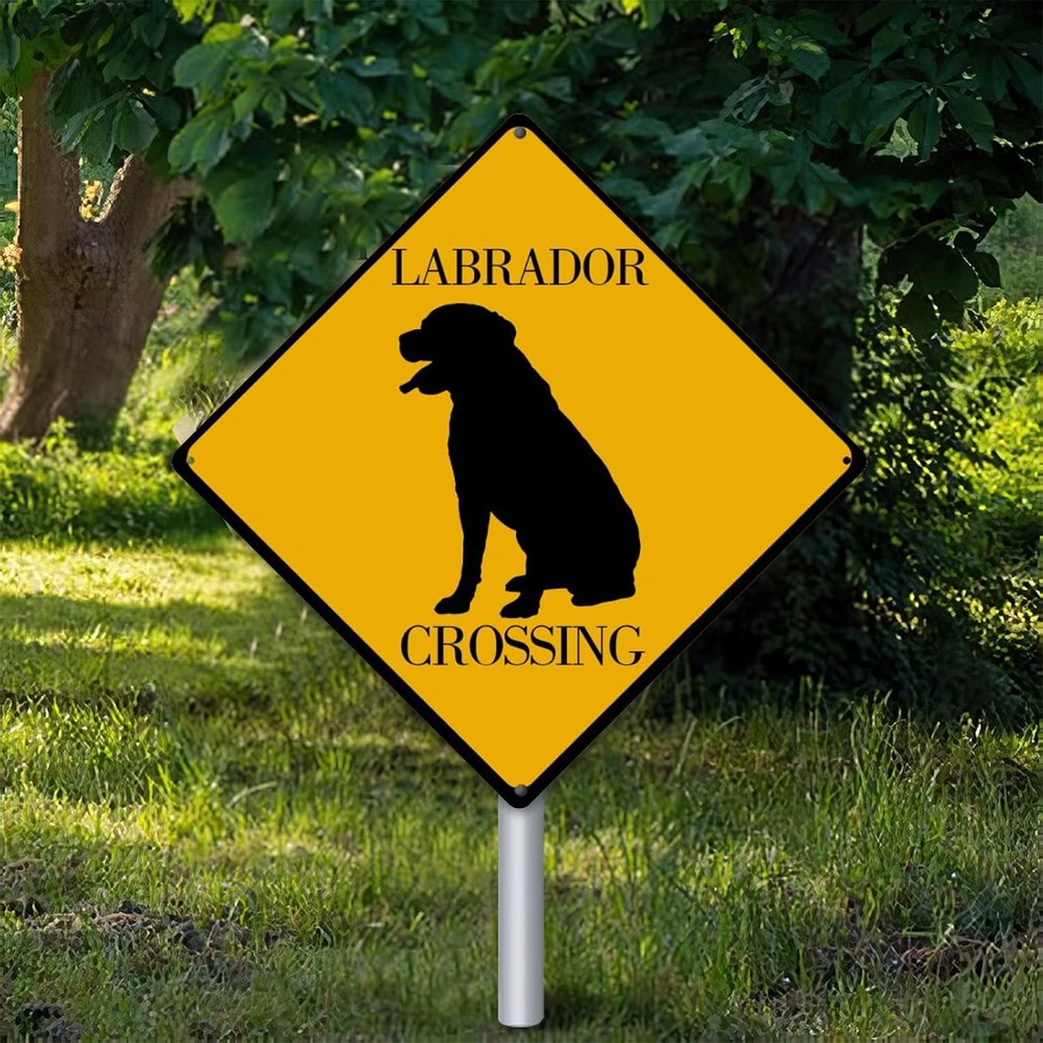 Amazon.com : Metal Sign Plaque Labrador Crossing Warning Sign Caution ...
