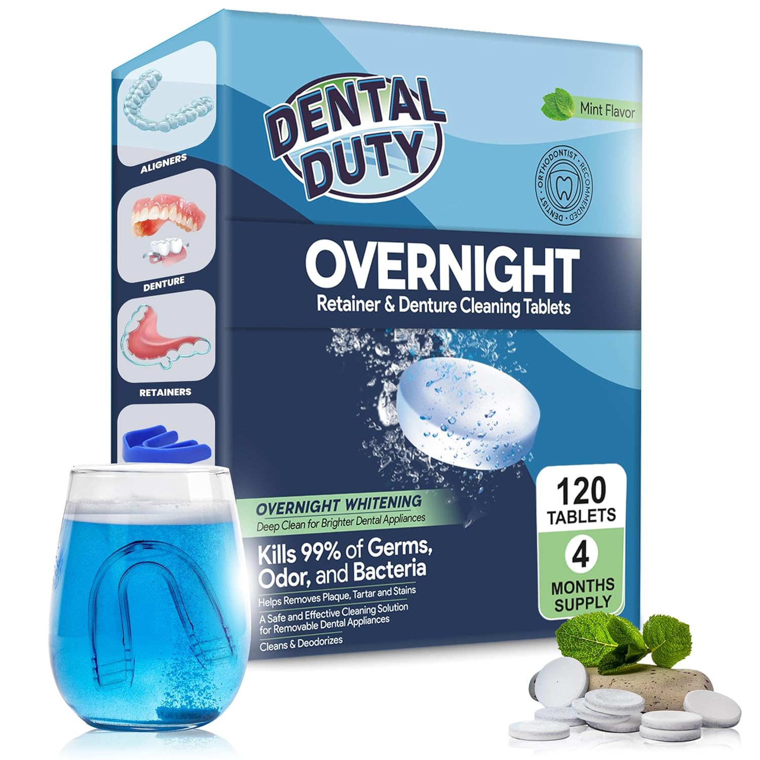 Amazon.com : 120 units Overnight Retainer & Denture Cleaning Tablets ...