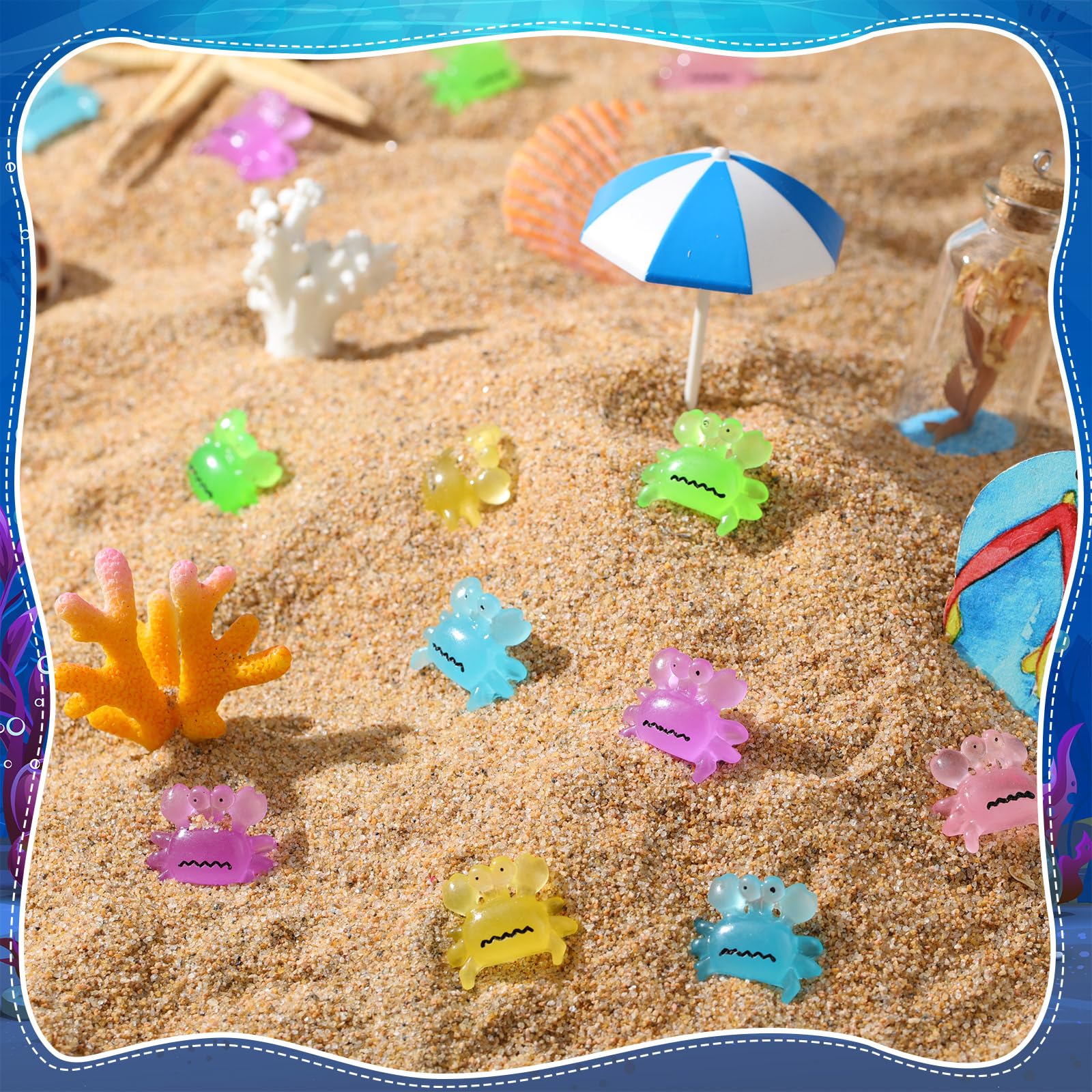 Snapklik.com : 120 Pcs Mini Glow Crab Miniature Statue Cute Resin Crab ...