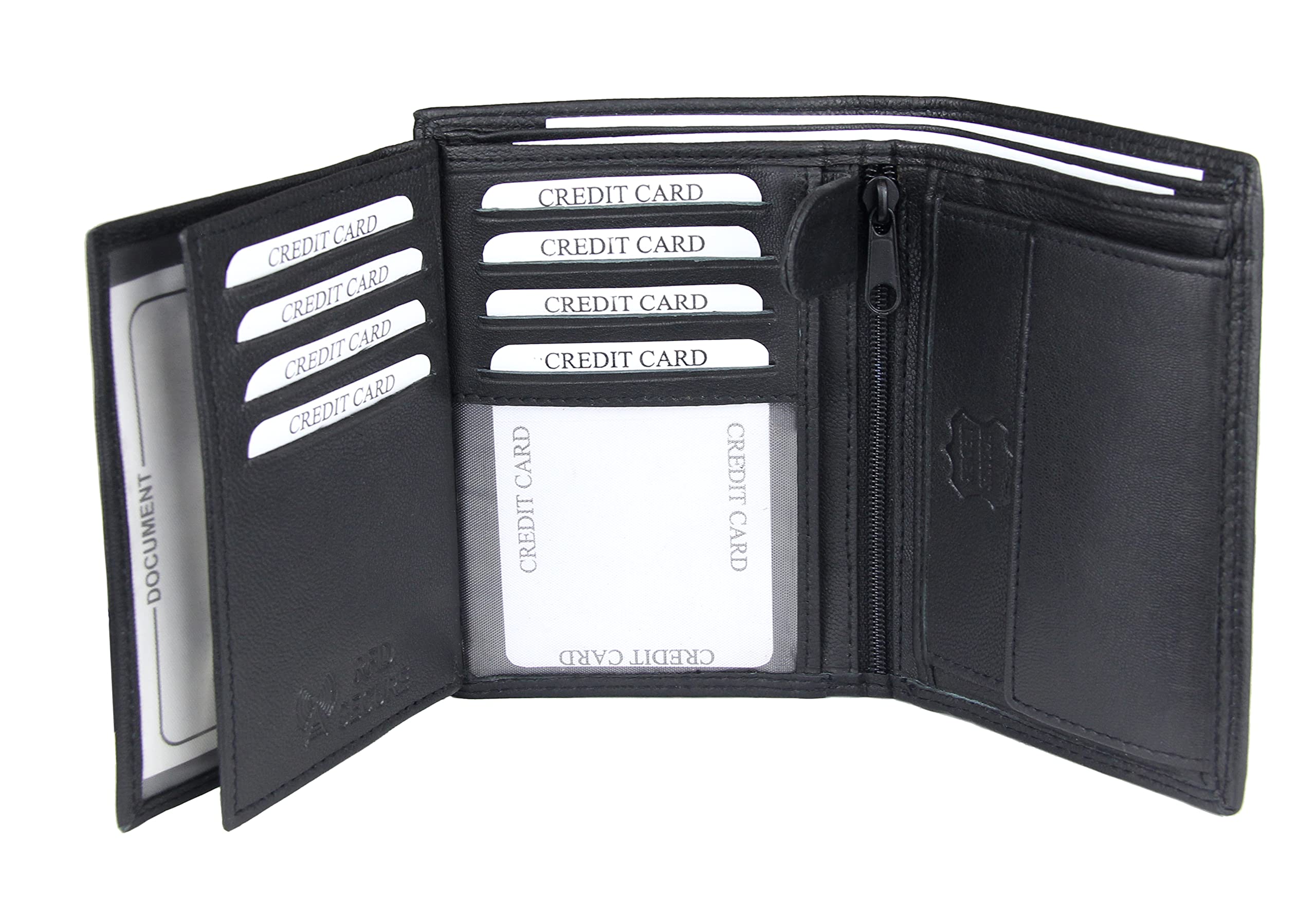 Amazon.com: Frentree® Mens Leather Wallet, 11 card slots Trifold with ...