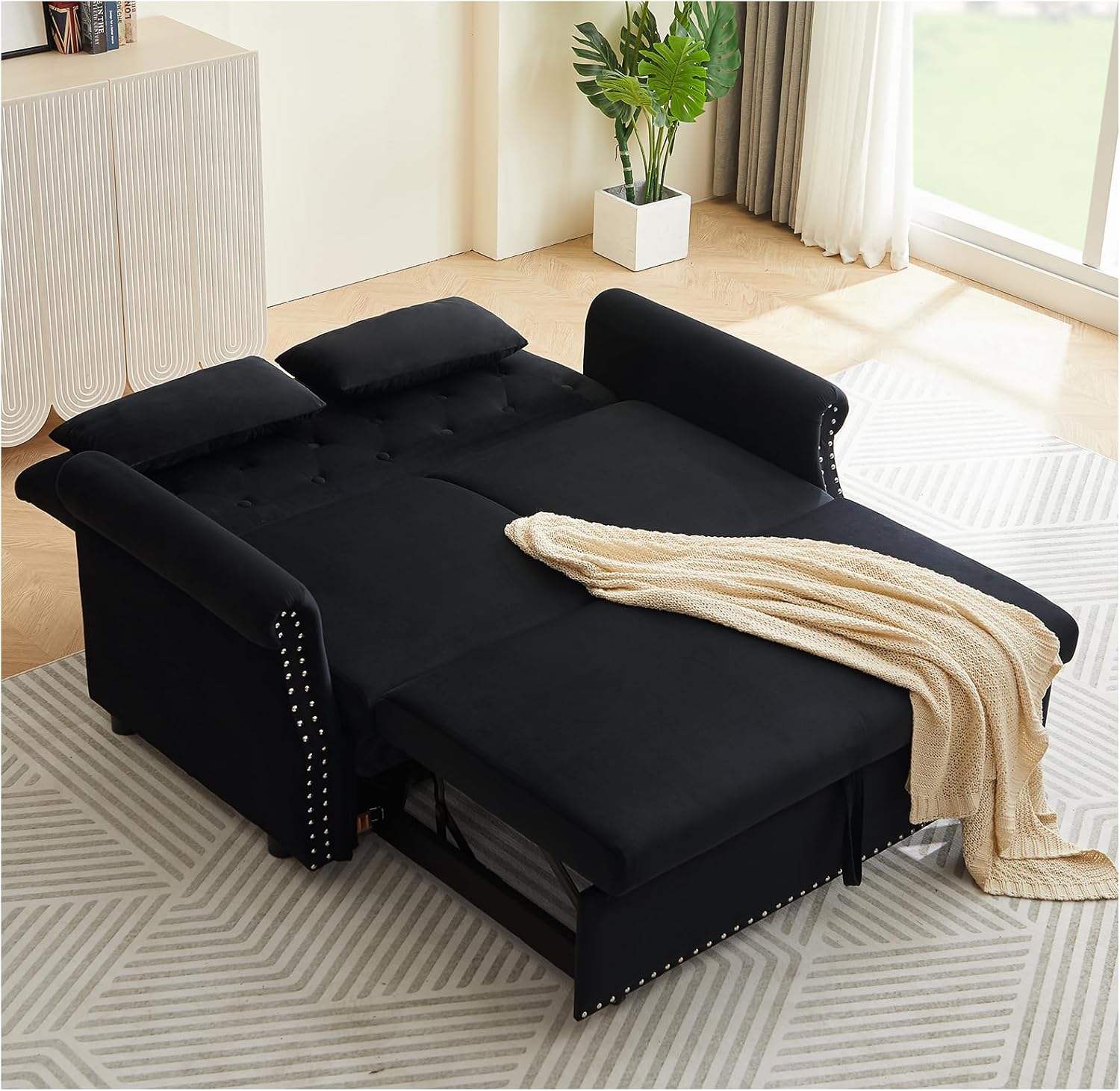 Amazon.com: 55" Love seat Sleeper Sofa, 3 IN 1 Convertible Sofa Bed ...