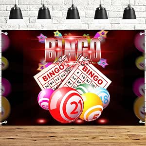 Amazon.com: Bingo Night Backdrop Banner Game Time Billiard Cards ...