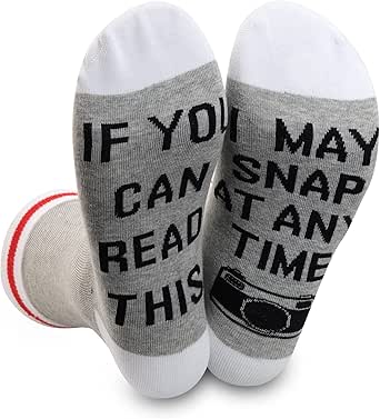 Amazon.com: PWHAOO 1 Pair Photographer Gift Camera Socks If You Can ...