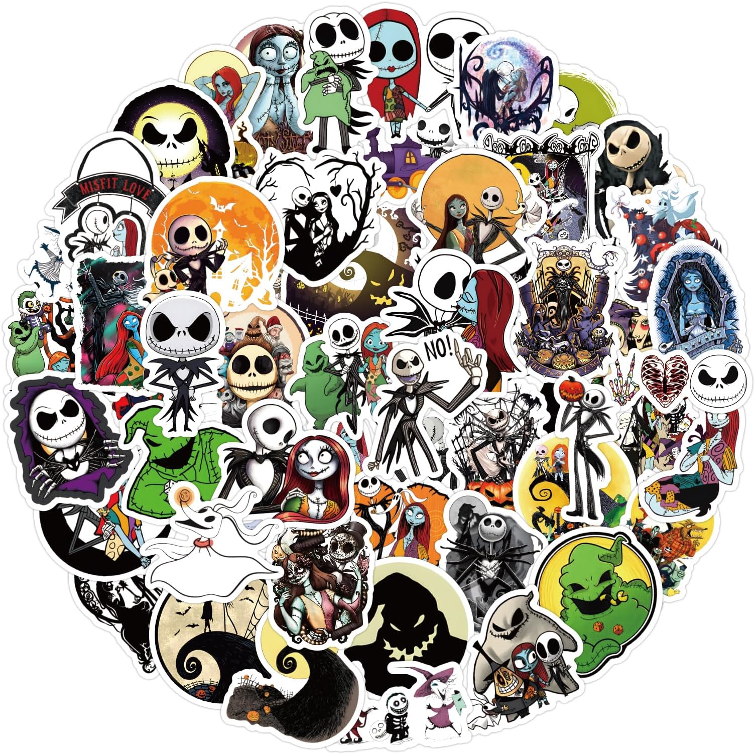 Amazon.com: Nightmare Before Christmas Stickers 100pcs Classic Funny ...