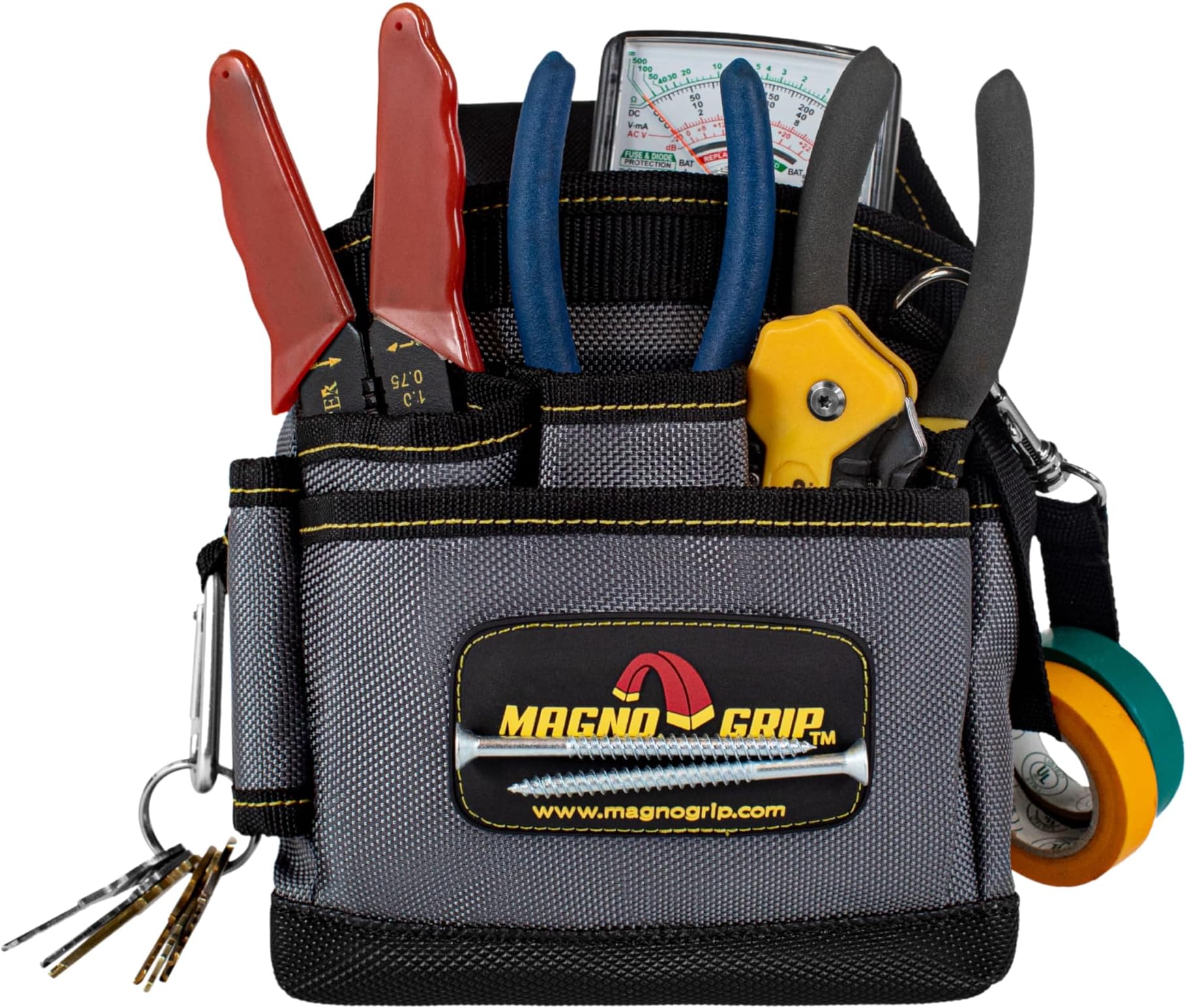 MagnoGrip 202-812 Tool Pouch with Integrated Magnetic Storage, Red ...