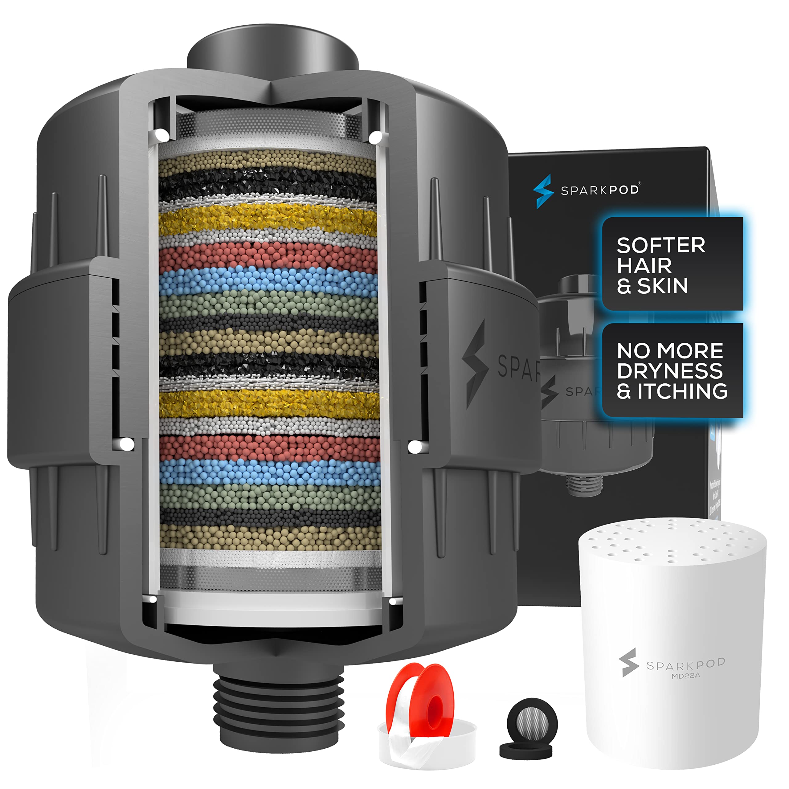 Snapklik.com : SparkPod High Output Shower Filter Capsule - Suitable ...