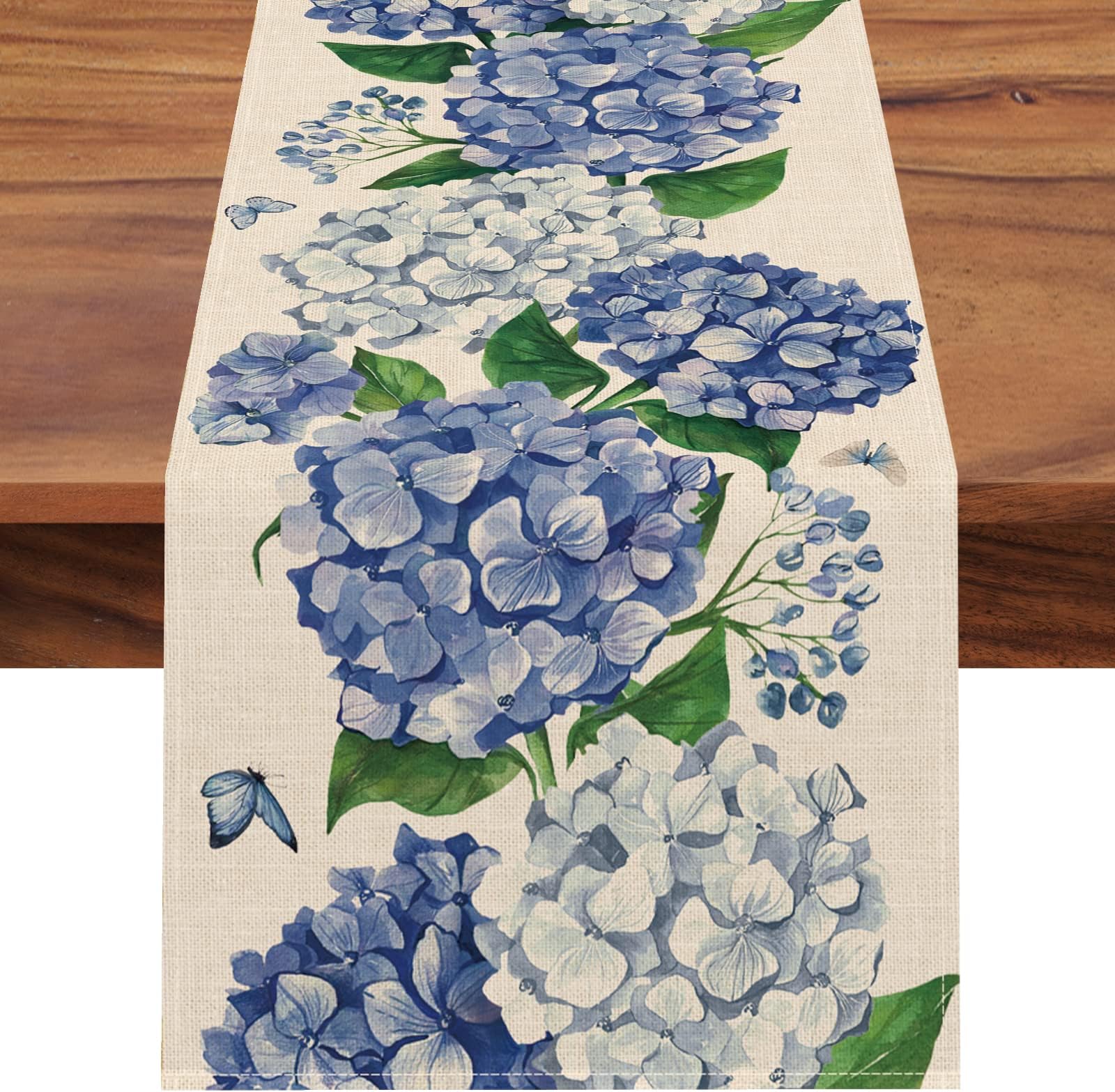 Amazon.com: AnyDesign Blue Floral Table Runner 13 x 72 Inch Forget-Me ...