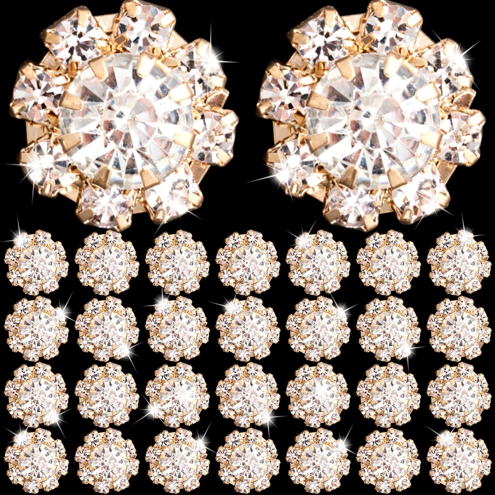 Amazon.com: 50 pcs Small Rhinestone Pearl Buttons Accessory Decoration ...