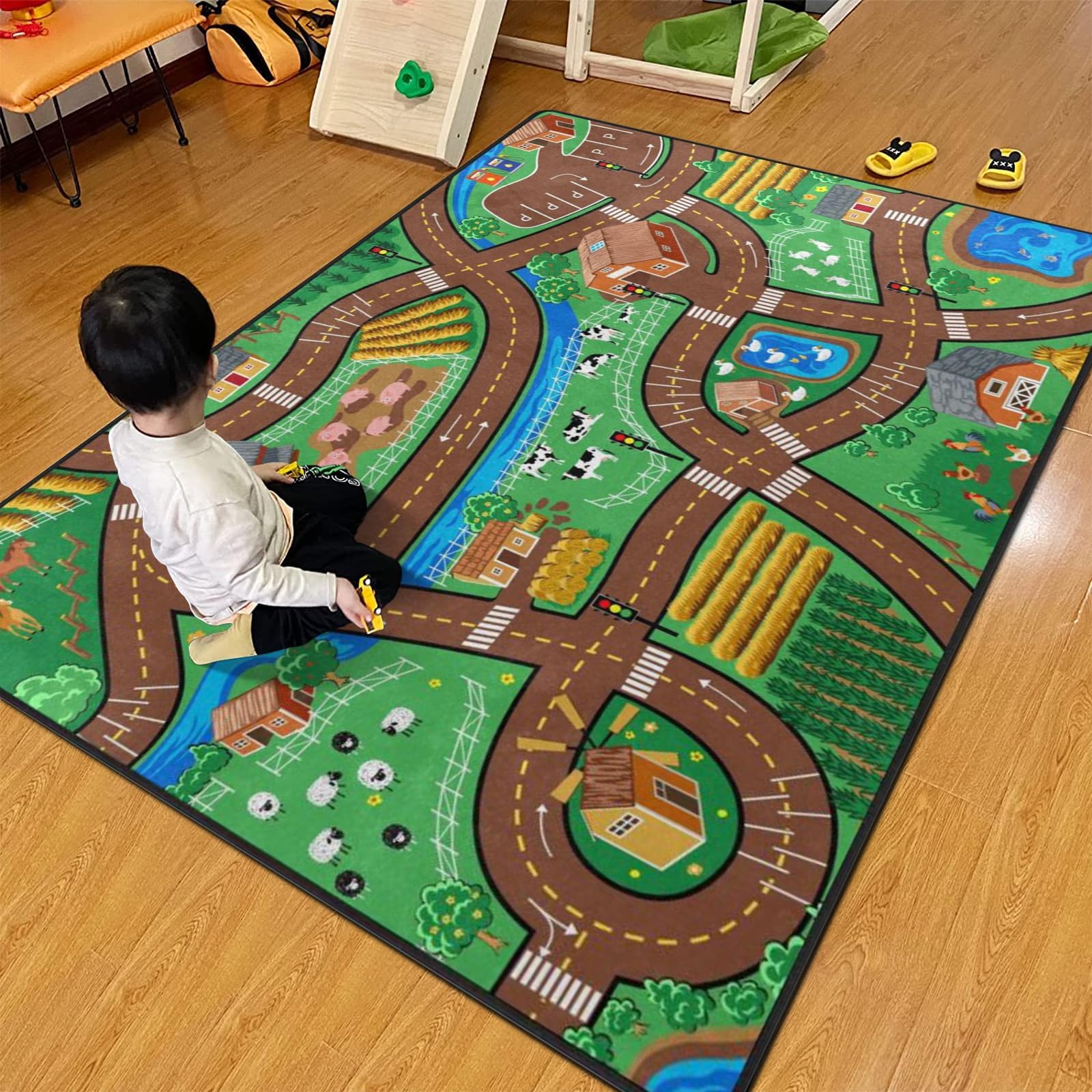 Amazon.com: Champion Rugs Colorful Animal Farm Area Rug Carpet Barn ...