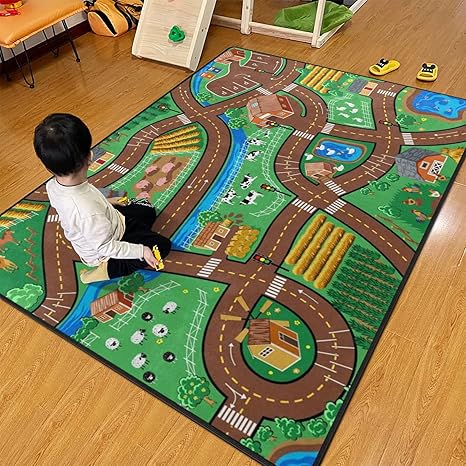 Amazon.com: Kids Rug, Farm Map Playmat Rugs - 5x7 Ft Kids Carpet with ...