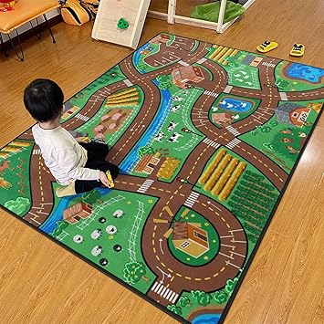Amazon.com: Kids Rug, Farm Map Playmat Rugs - 5x7 Ft Kids Carpet with ...