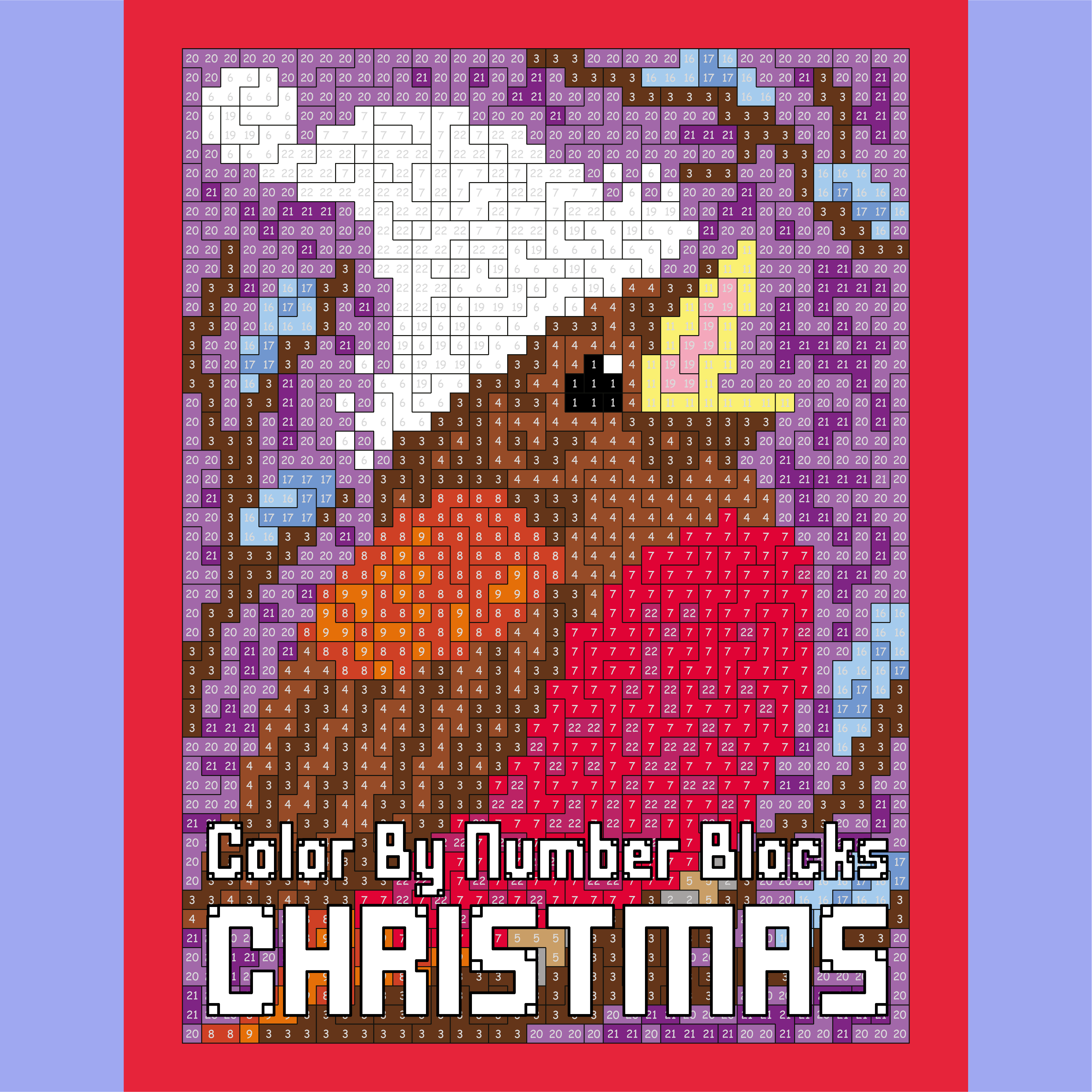 Watch Christmas Color By Number Blocks coloring book video on Amazon Live