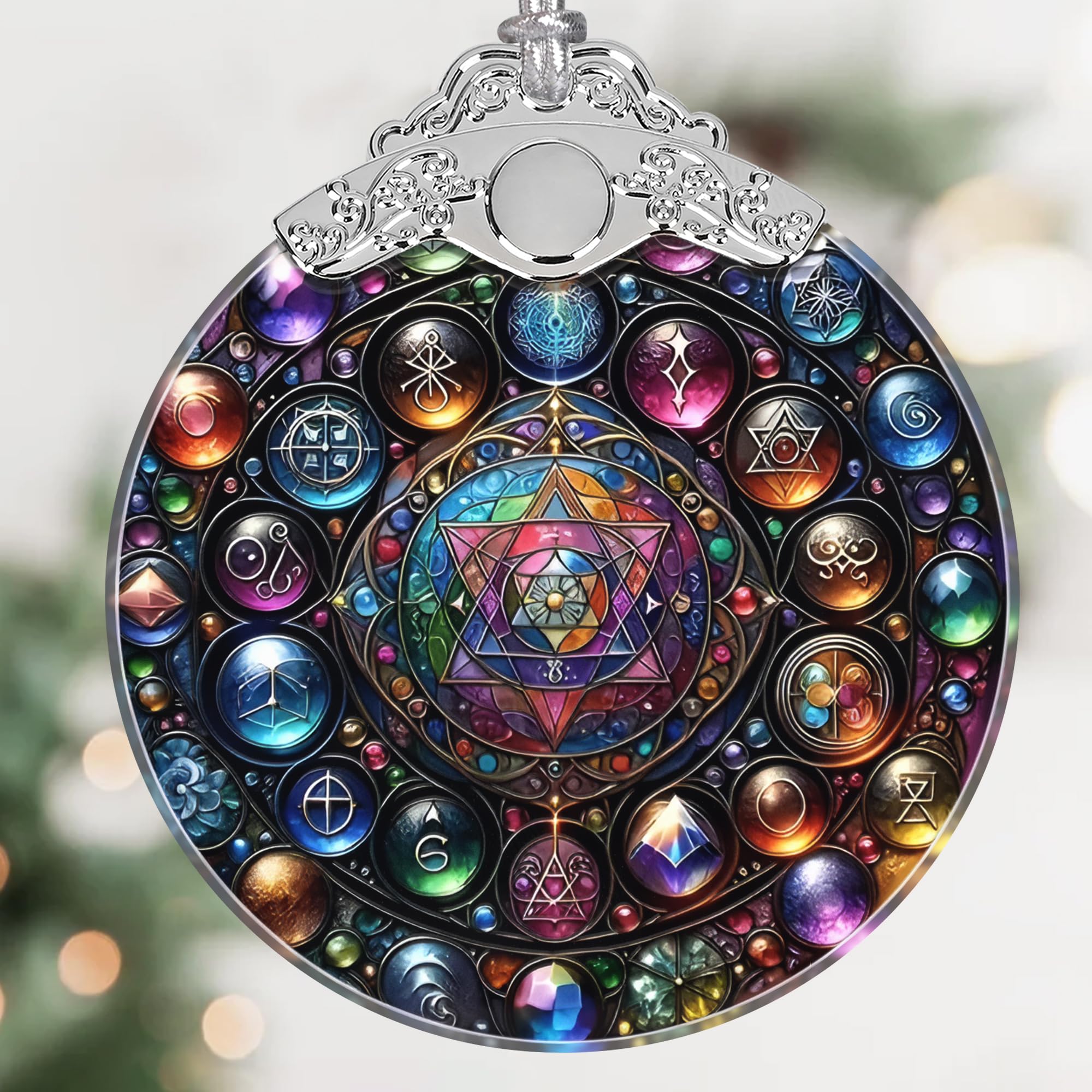 Amazon.com: Alchemy Christmas Ornament, Stained Glass Hanging Ornament ...
