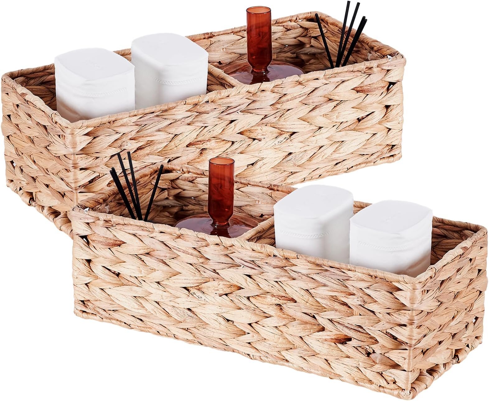 Amazon.com: 2 Pcs Wicker Storage Basket Hand Woven Seagrass Baskets ...
