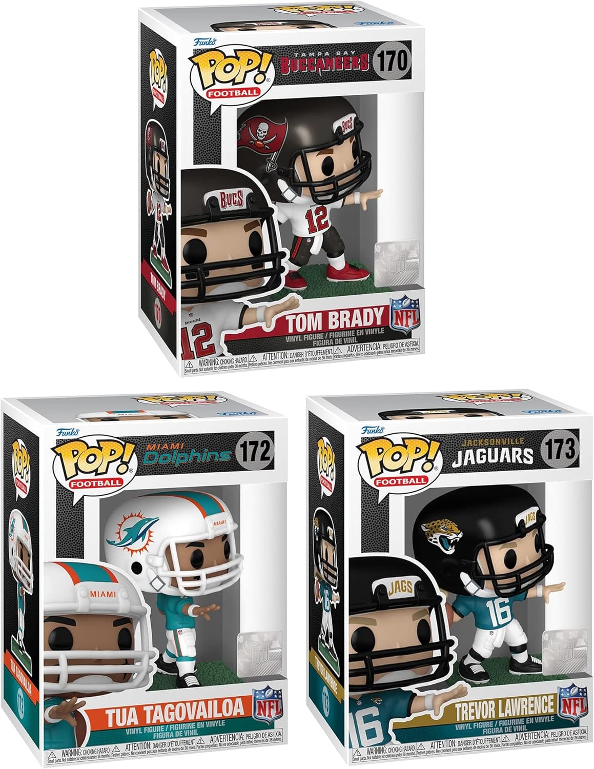 Amazon.com: Funko POP! Football: NFL Quarterback Collectors 3 Figure ...