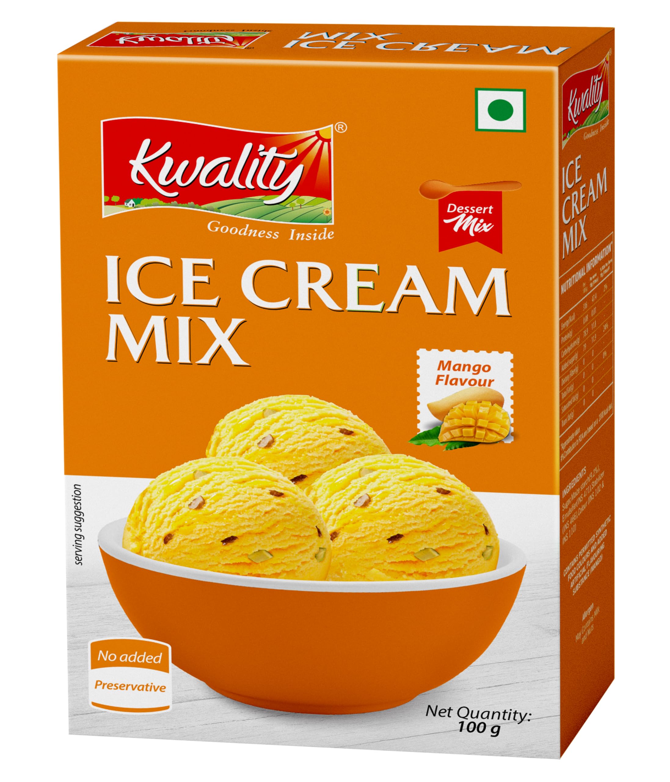 KWALITY Mango Ice Cream Mix 100g | Quick, Easy, and Delicious Summer ...