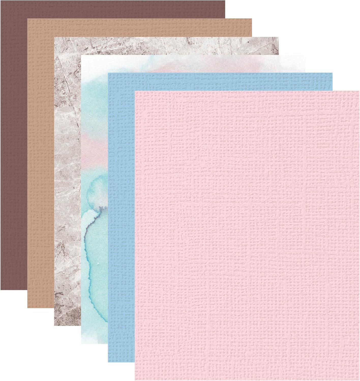 Amazon.com: Textured 8.5 x 11 Cardstock Scrapbooking Paper Solid Pastel ...