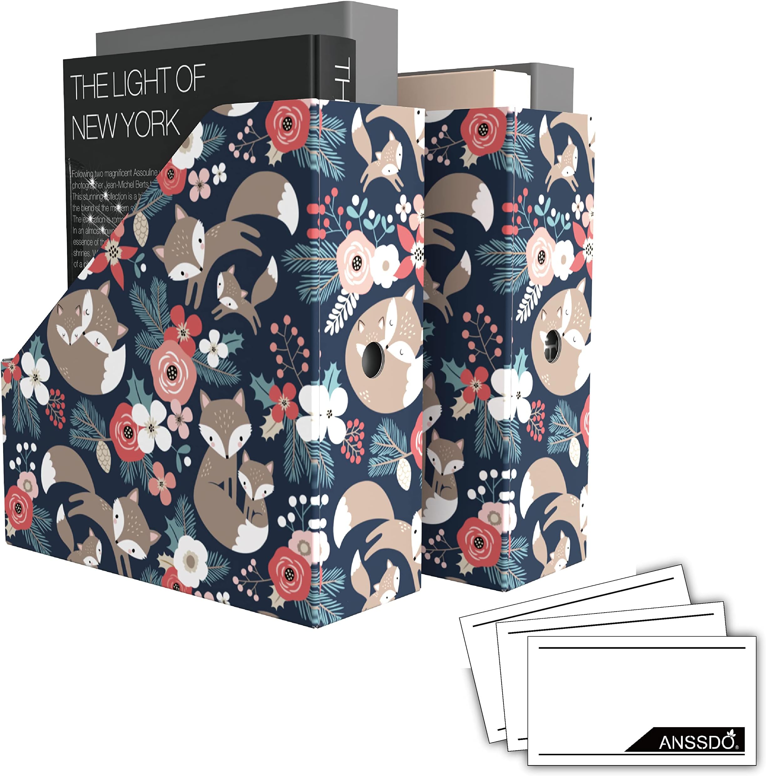 Amazon.com : EXYGLO 12 Pack Cardboard Magazine File Holders, Floral ...