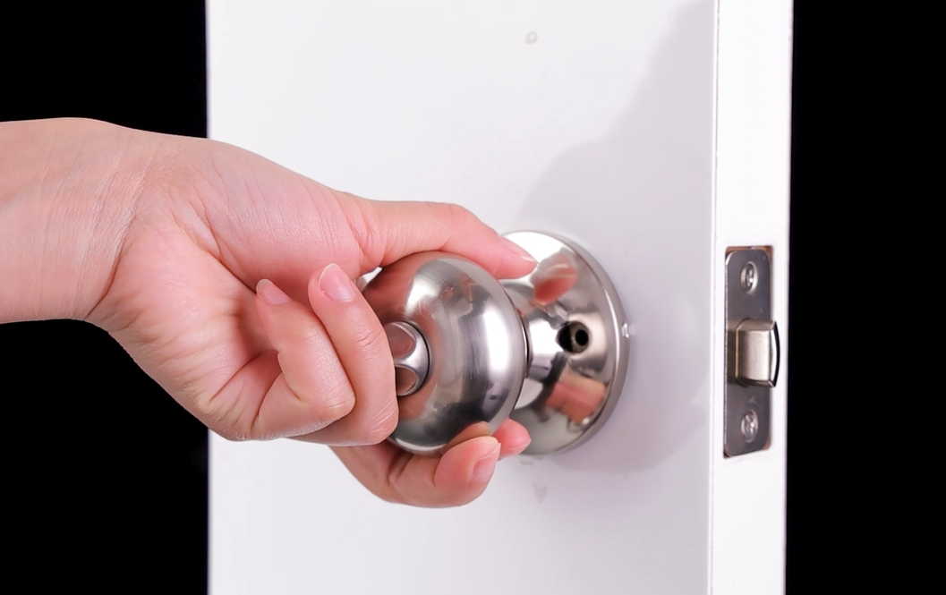 Watch Installation for Knobonly Flat Round Satin Nickel Door Knob on ...