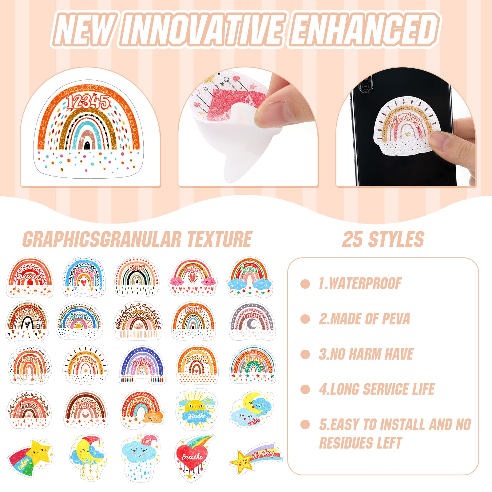 Snapklik.com : 50 Pieces Anxiety Sensory Stickers For Anxiety Relief ...