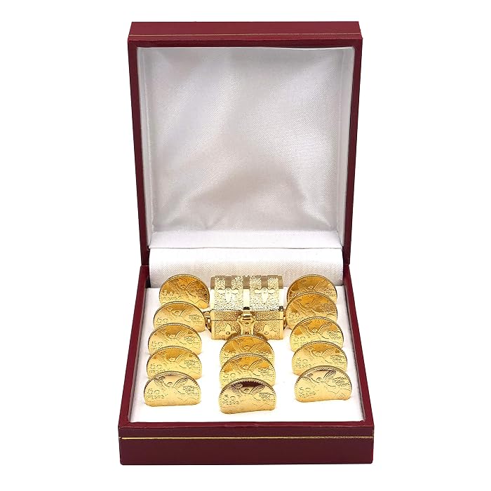 Buy NH 24K Gold Plated Wedding Unity Coins with Decorative Display Case ...