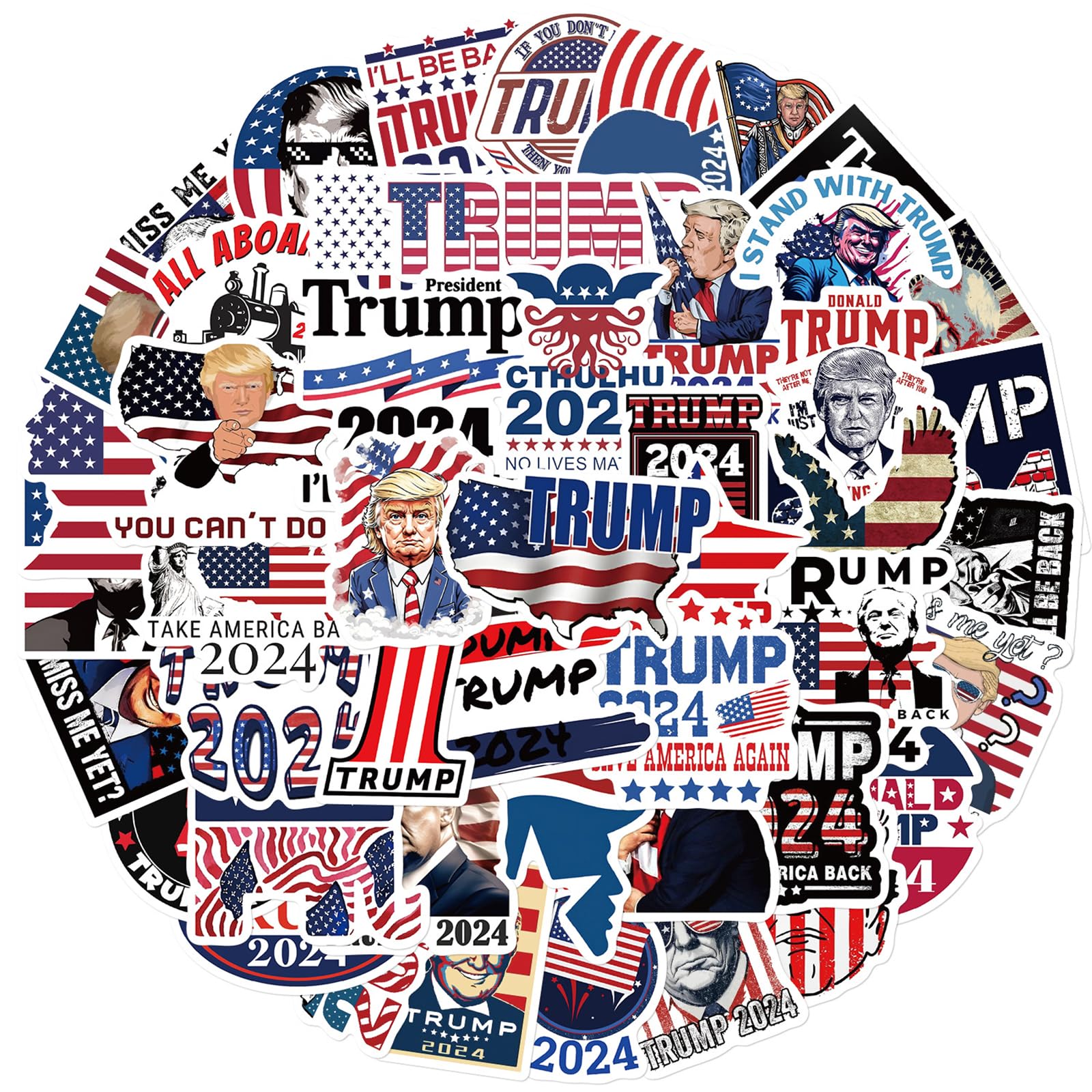 Amazon.com: 50 Pack Donald Trump 2024 Stickers, Bumper Sticker, Trump ...