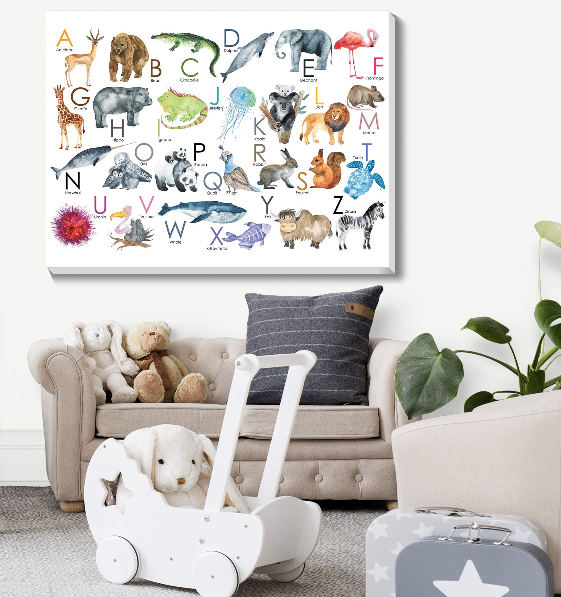 TEXTURE OF DREAMS Kids Alphabet Letters with Pictures on Large Canvas ...