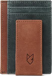Amazon.com: FOXHACKLE Slim Minimalist Leather Wallet with Magnetic ...