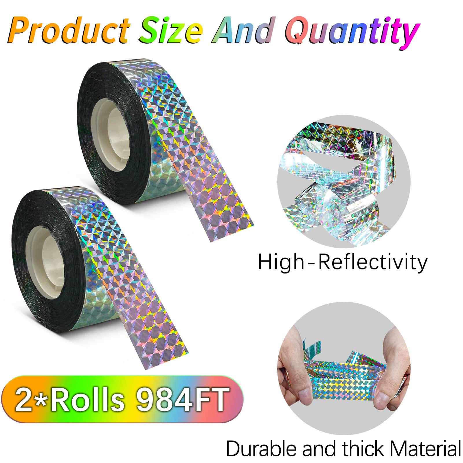 Snapklik.com : 984FTEffective Birds Scare Reflective Ribbon Reflectors ...