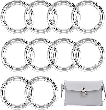 XCSJ 10pcs 45 mm Round Carabiner Very Robust Zinc Alloy Round Carabiner ...