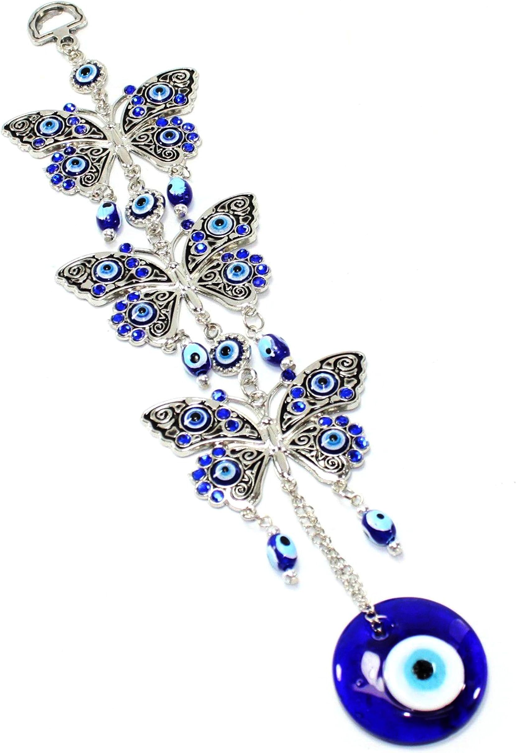Amazon.com: Turkish Blue Evil Eye (Nazar) Crystal Owl Wall Hanging ...